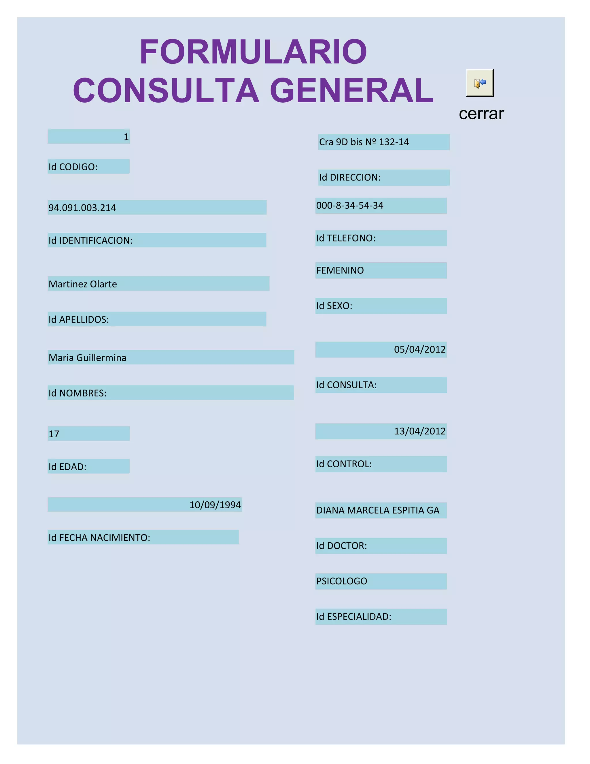 Formulario general | PDF
