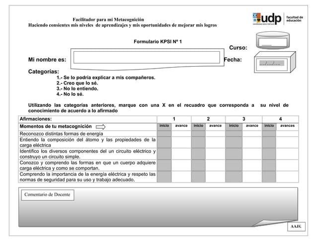 Formulario kpsi nº 1 electricidad | DOC