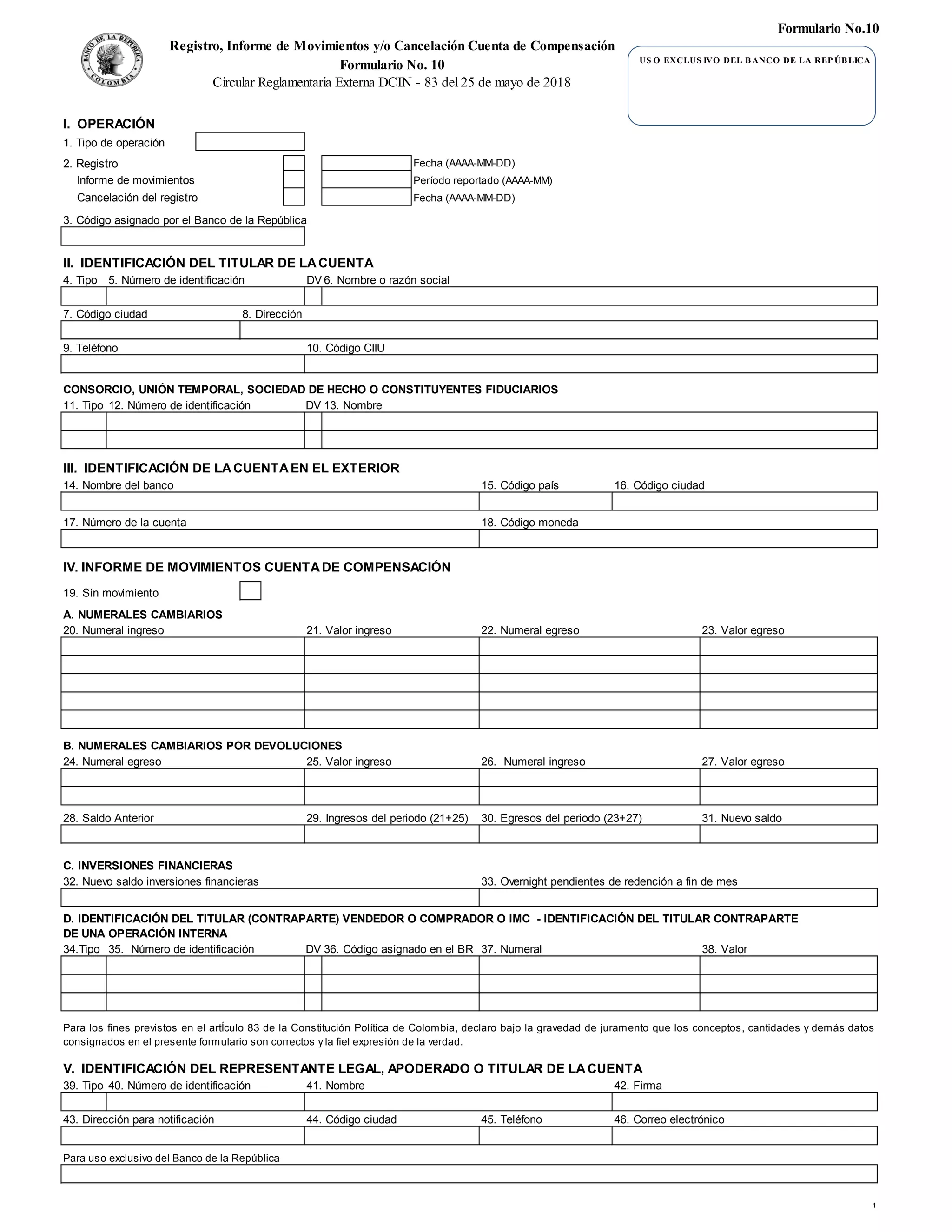 Formulario no. 10 f | PDF