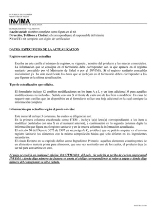 Formularios registros y permisos sanitarios invima | PDF