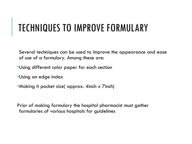 FORMULARY.ppt hospital formulary in hospital | PPT