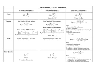 Descriptive Statistics Formula
