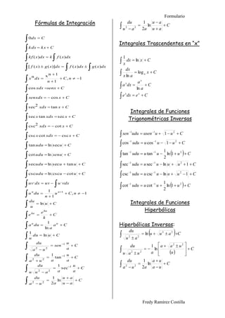 Formulas de-integración | DOCX
