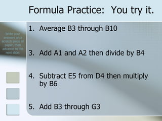 Formulas and functions | PPT