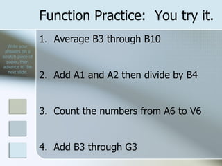 Formulas and functions | PPT