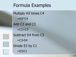 Formulas and functions | PPT
