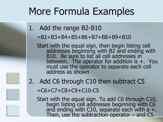 Formulas and functions | PPT