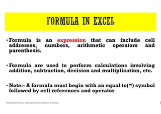 Formulas and functions - By Amresh Tiwari | PDF