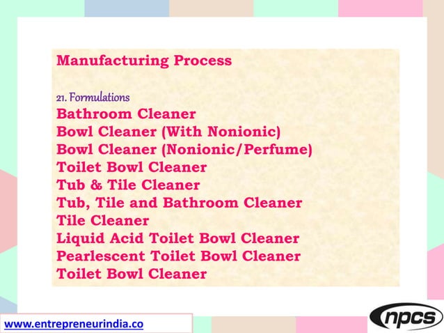 Formulas and Production Process of Surfactants, Disinfectants, Cleaners ...
