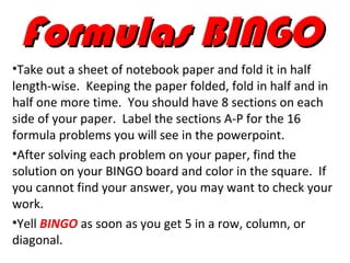 Formulas bingo[1] | PPT