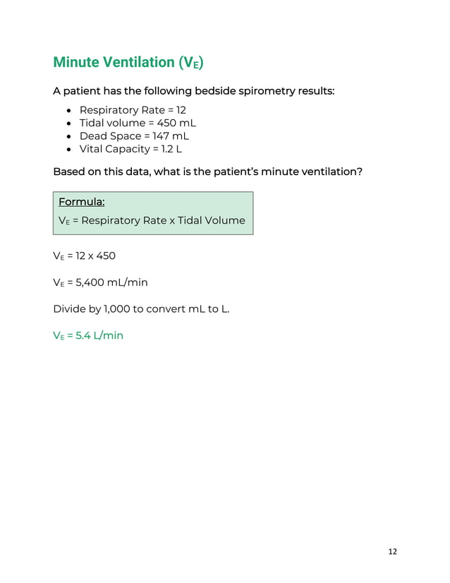 FormulasCalculationsCheatSheetRespiratoryTherapy.pdf | Lung and ...