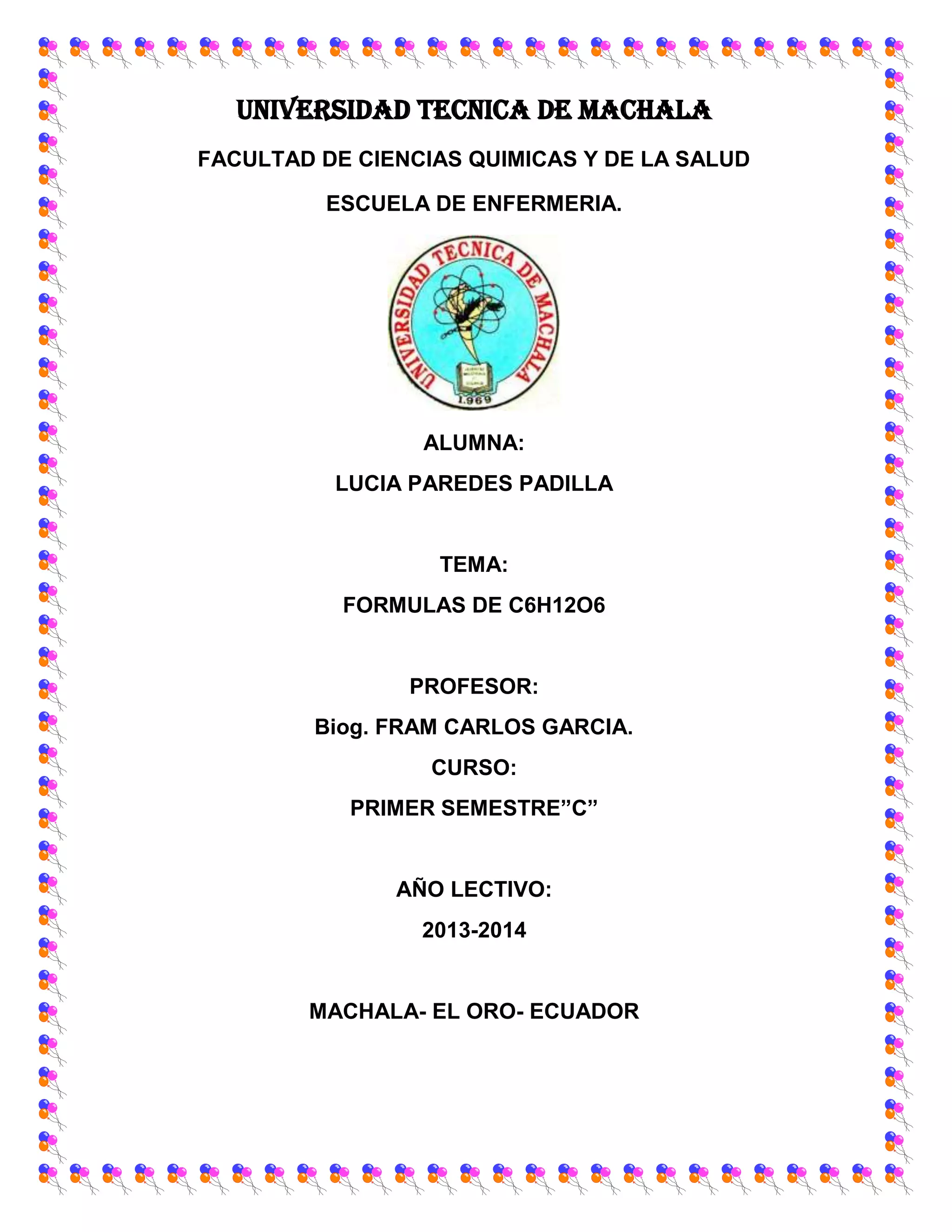 Formulas de bioquimica | DOCX