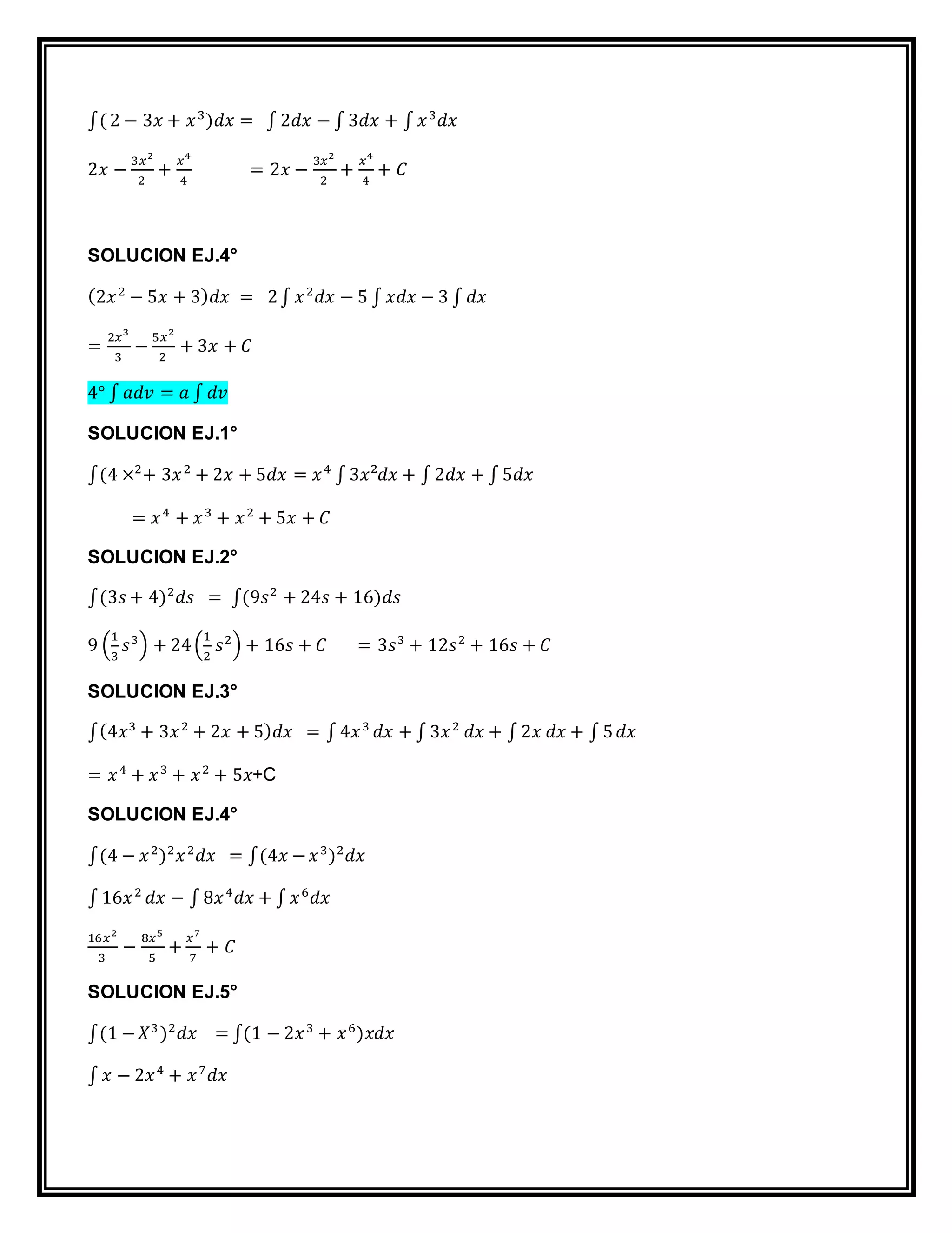 Formulas de integracion con problemas | DOCX | Physics | Science