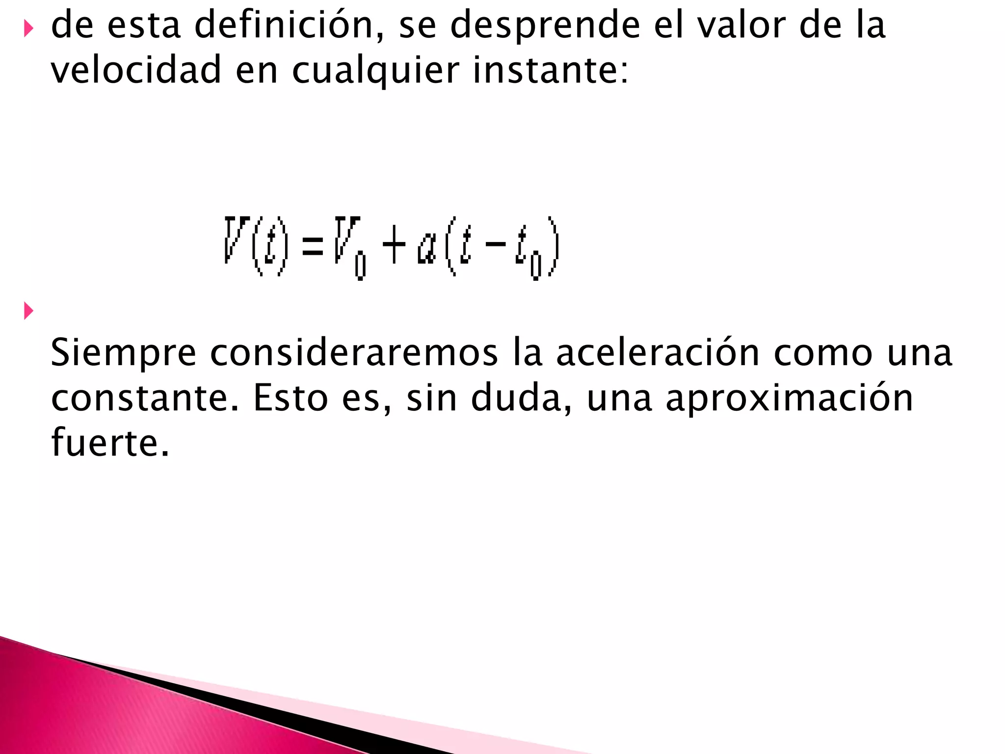 Formulas de movimientos con aceleracion | PPT