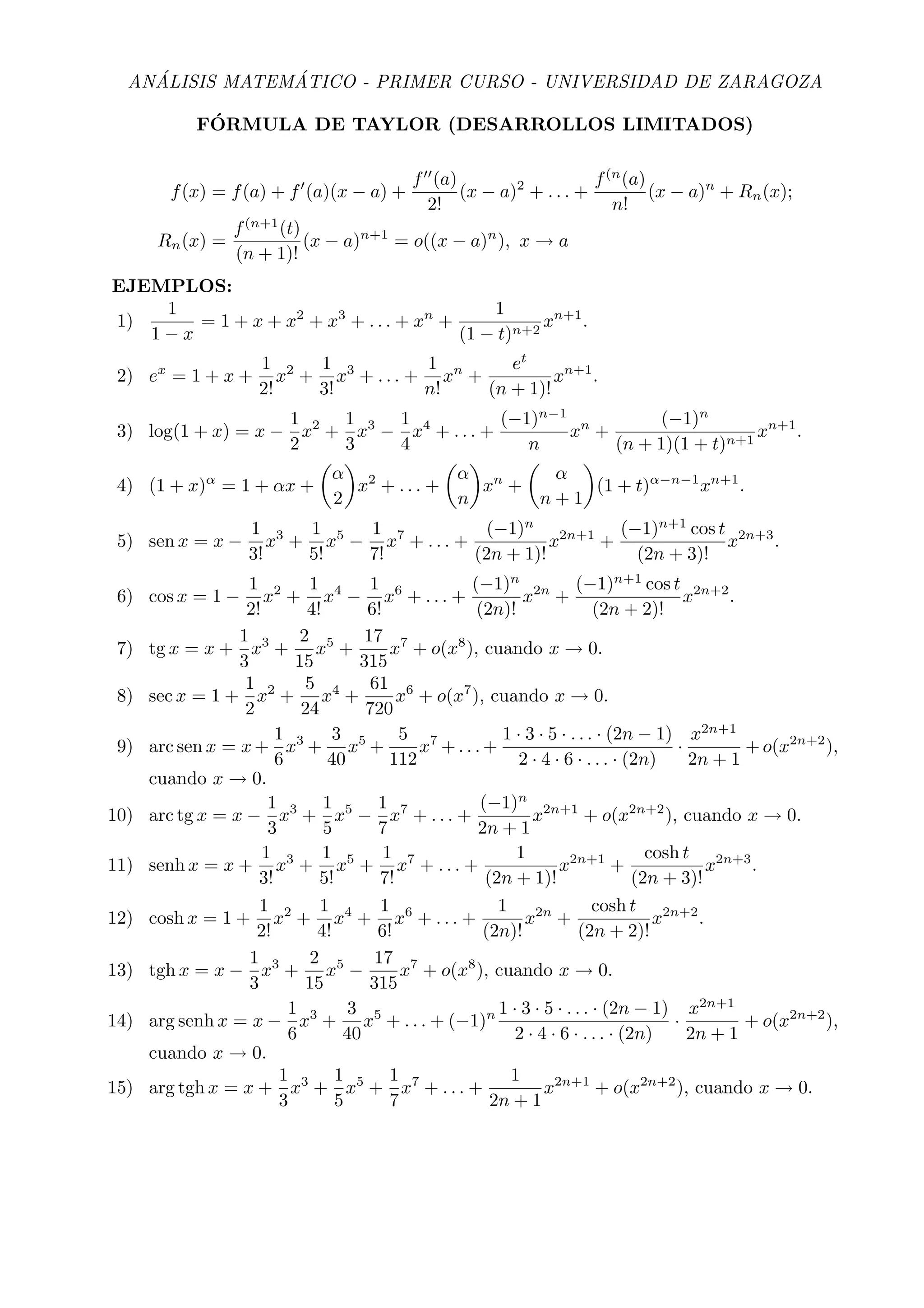 Formulas de taylor | PDF