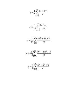 Fórmulas para calcular el número e | PDF