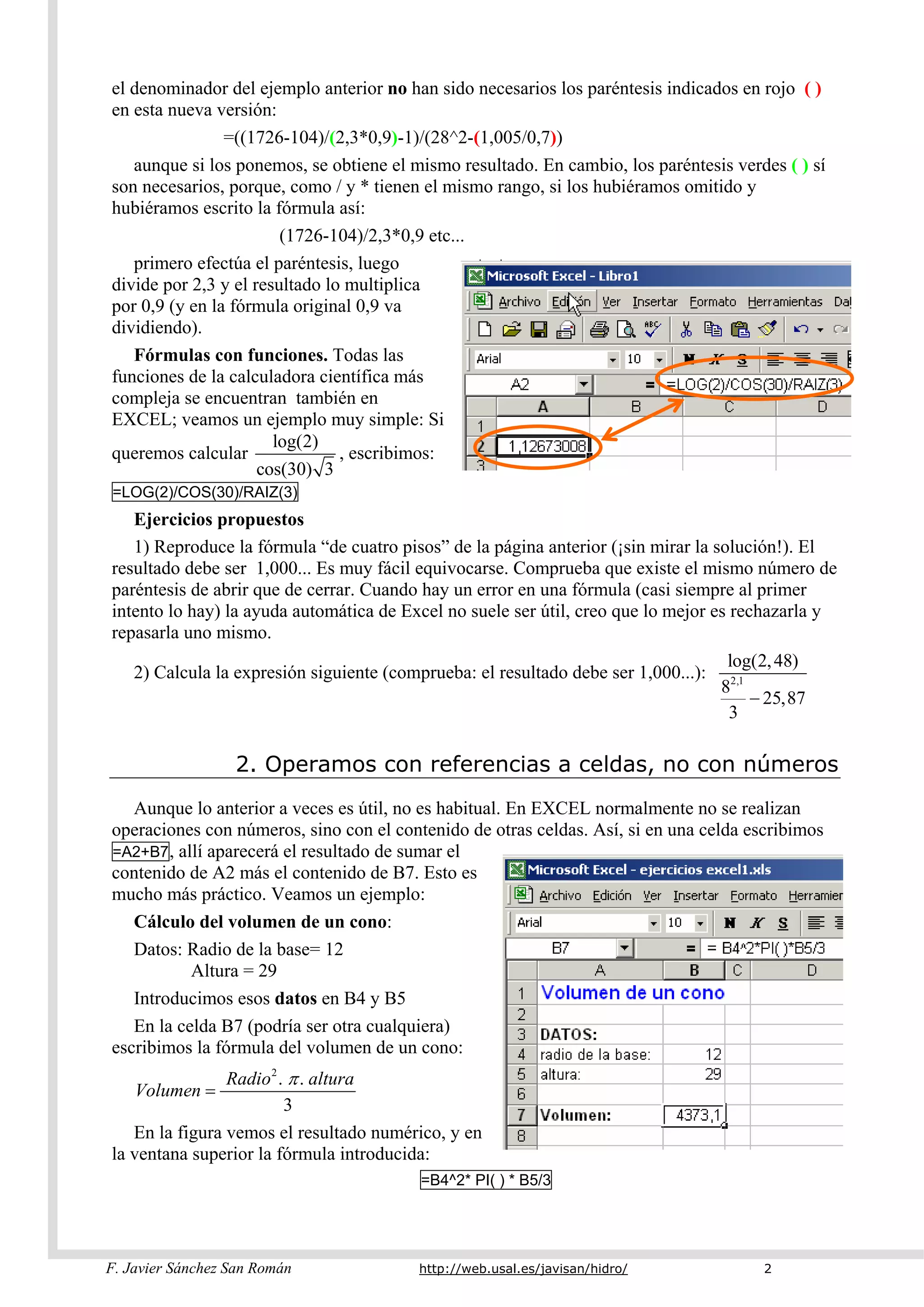 Formulas excel | PDF