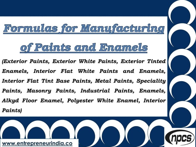 Formulas for Manufacturing of Paints and Enamels | PDF | Painting ...