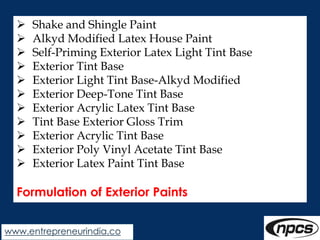 Formulas for Manufacturing of Paints and Enamels | PDF