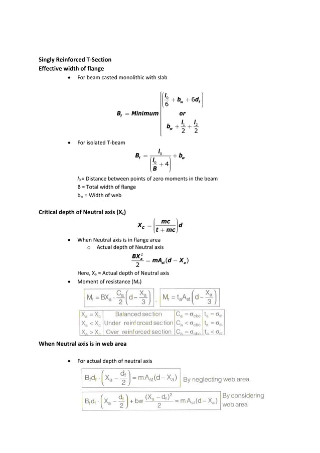 Formulas for RCC.pdf | Civil Engineering Industry | Industries