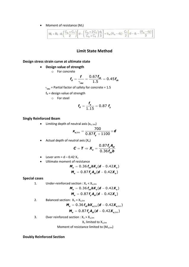 Formulas for RCC.pdf | Civil Engineering Industry | Industries