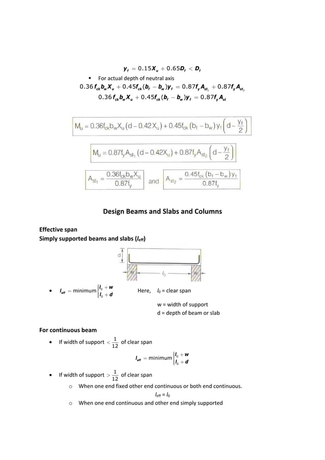 Formulas for RCC.pdf | Civil Engineering Industry | Industries