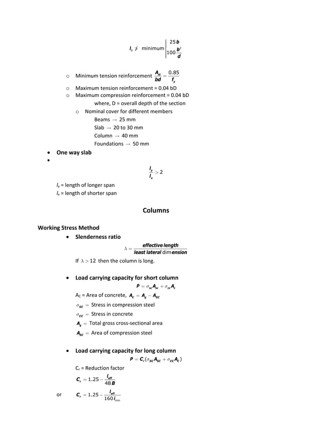 Formulas for RCC.pdf | Civil Engineering Industry | Industries