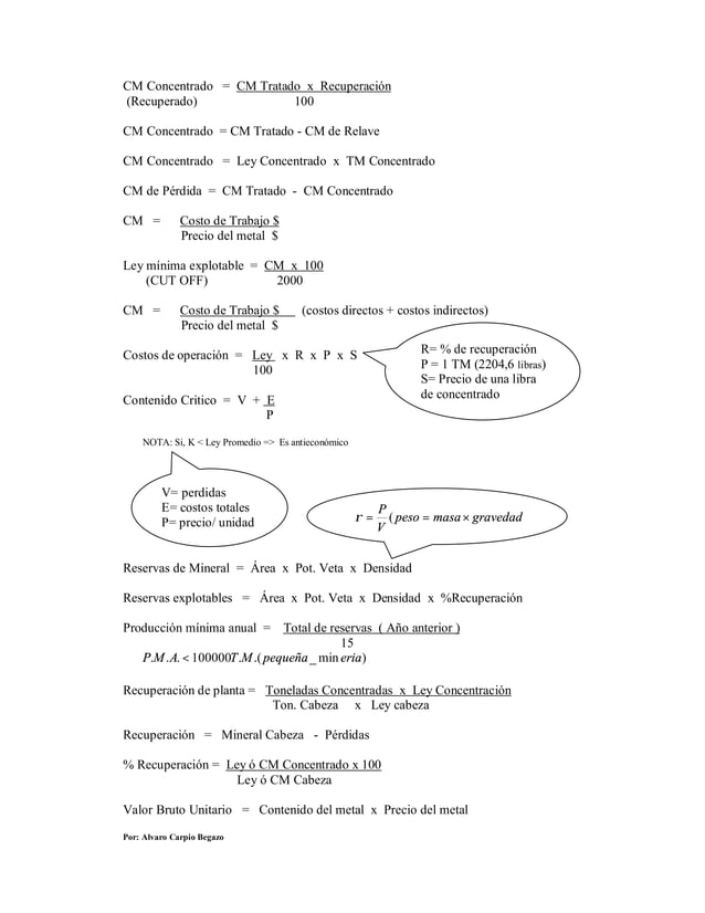Top Geology Perú: Fórmulas Geológicas Mineras