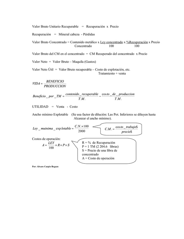 Top Geology Perú: Fórmulas Geológicas Mineras