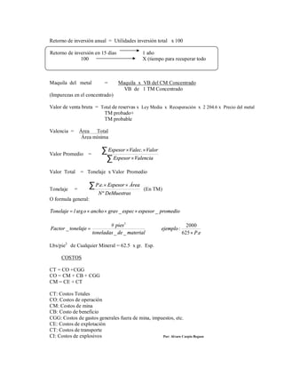 Top Geology Perú: Fórmulas Geológicas Mineras