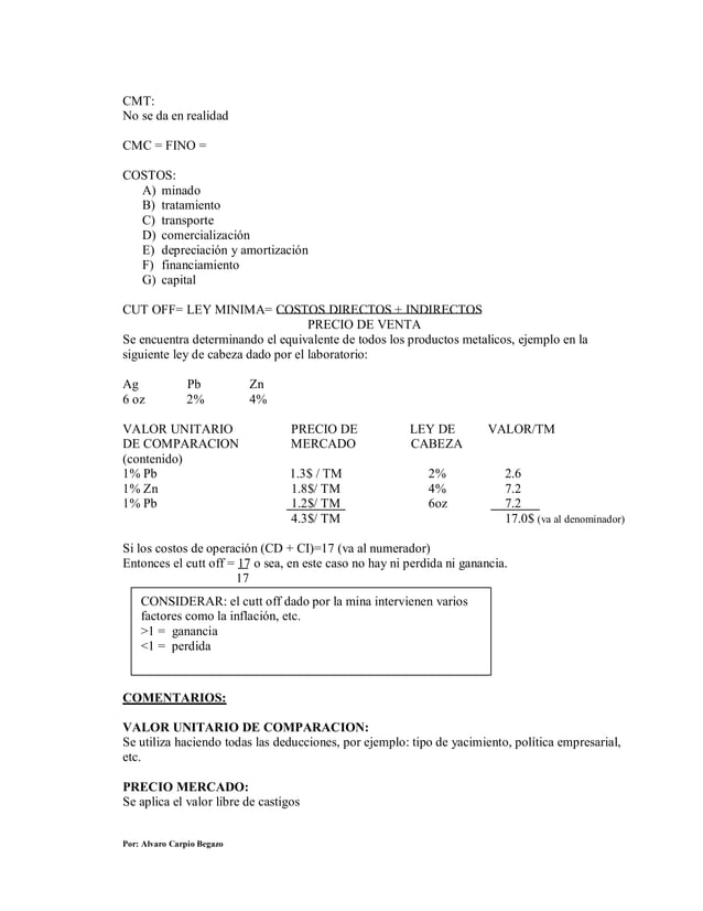Top Geology Perú: Fórmulas Geológicas Mineras