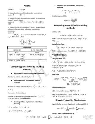 Statistics Formula Cheat Sheet