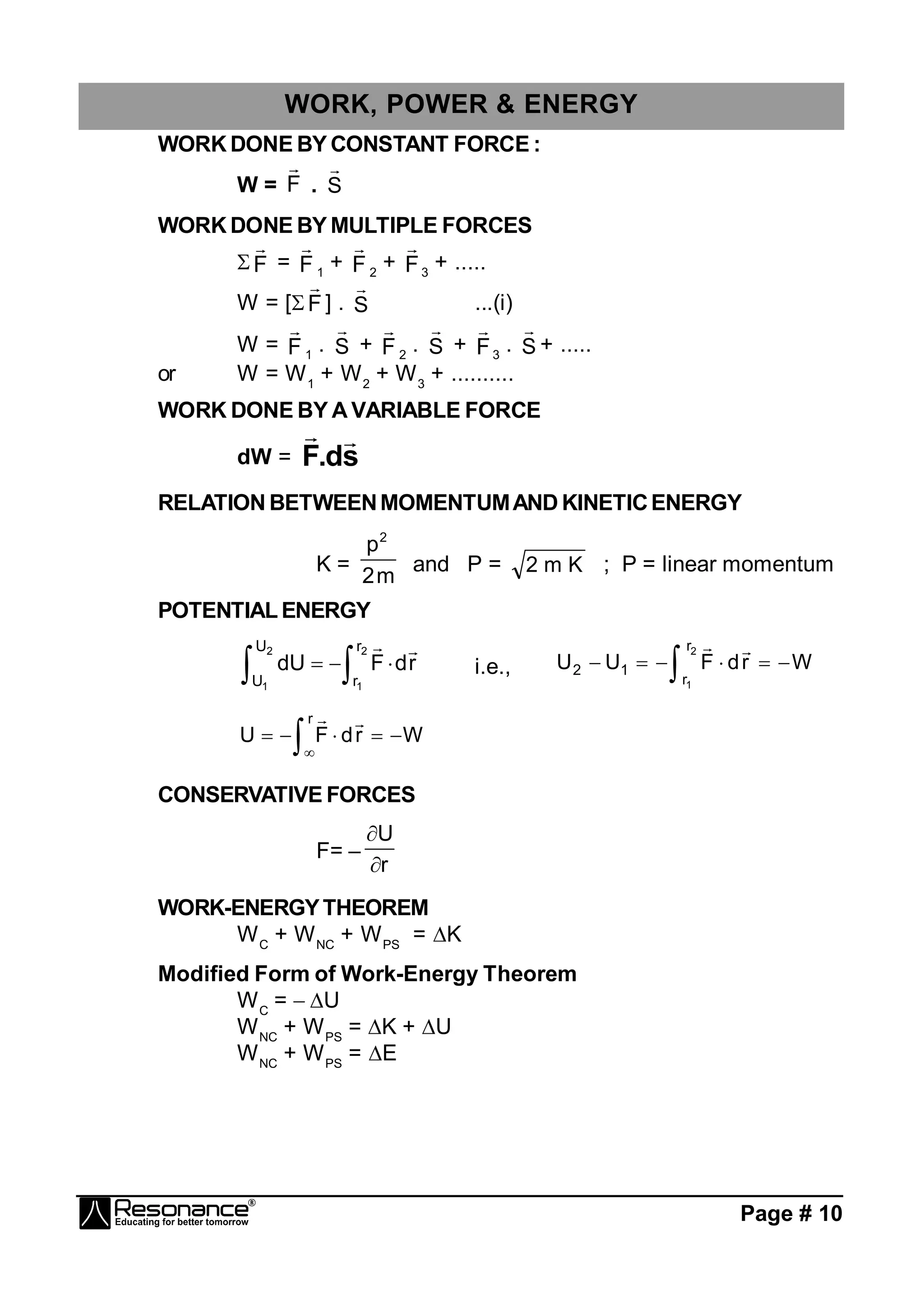 formula sheet.pdf | Physics | Science