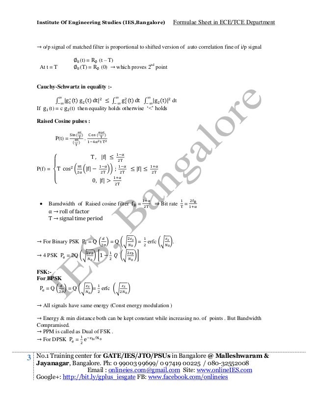 Formula sheet for ec&ee