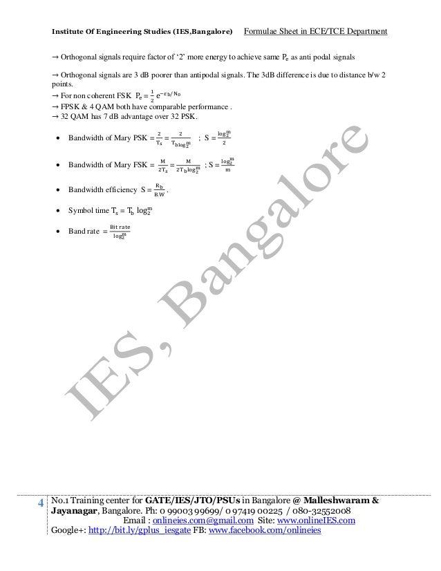 Formula sheet for ec&ee