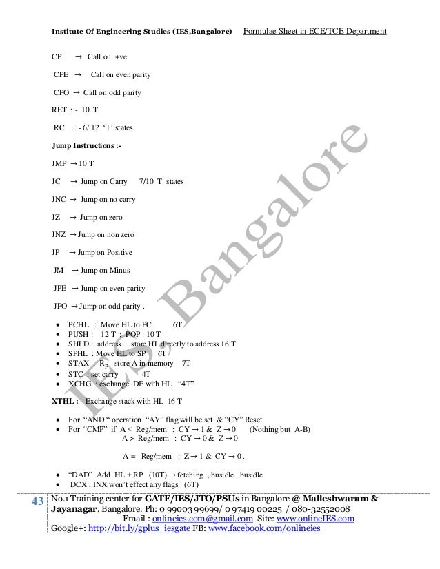 Formula sheet for ec&ee