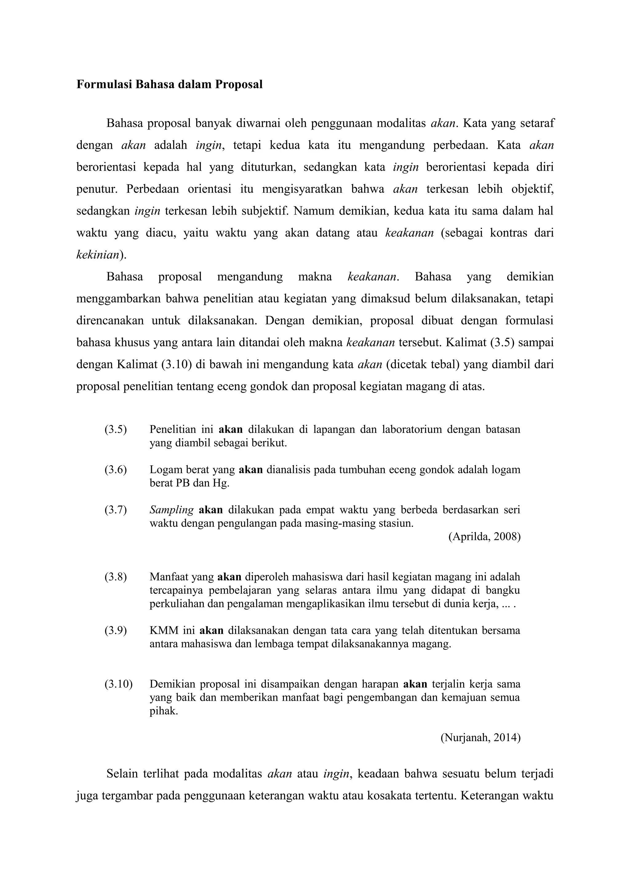 Formulasi Bahasa dalam Proposal | PDF