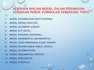 Formulasi Kebijakan | PPTX