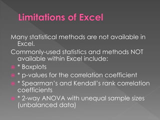 Formulas in ms excel for statistics(report2 in ict math ed) | PPT