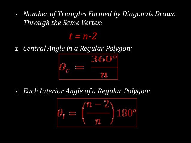 Formulas in Polygons