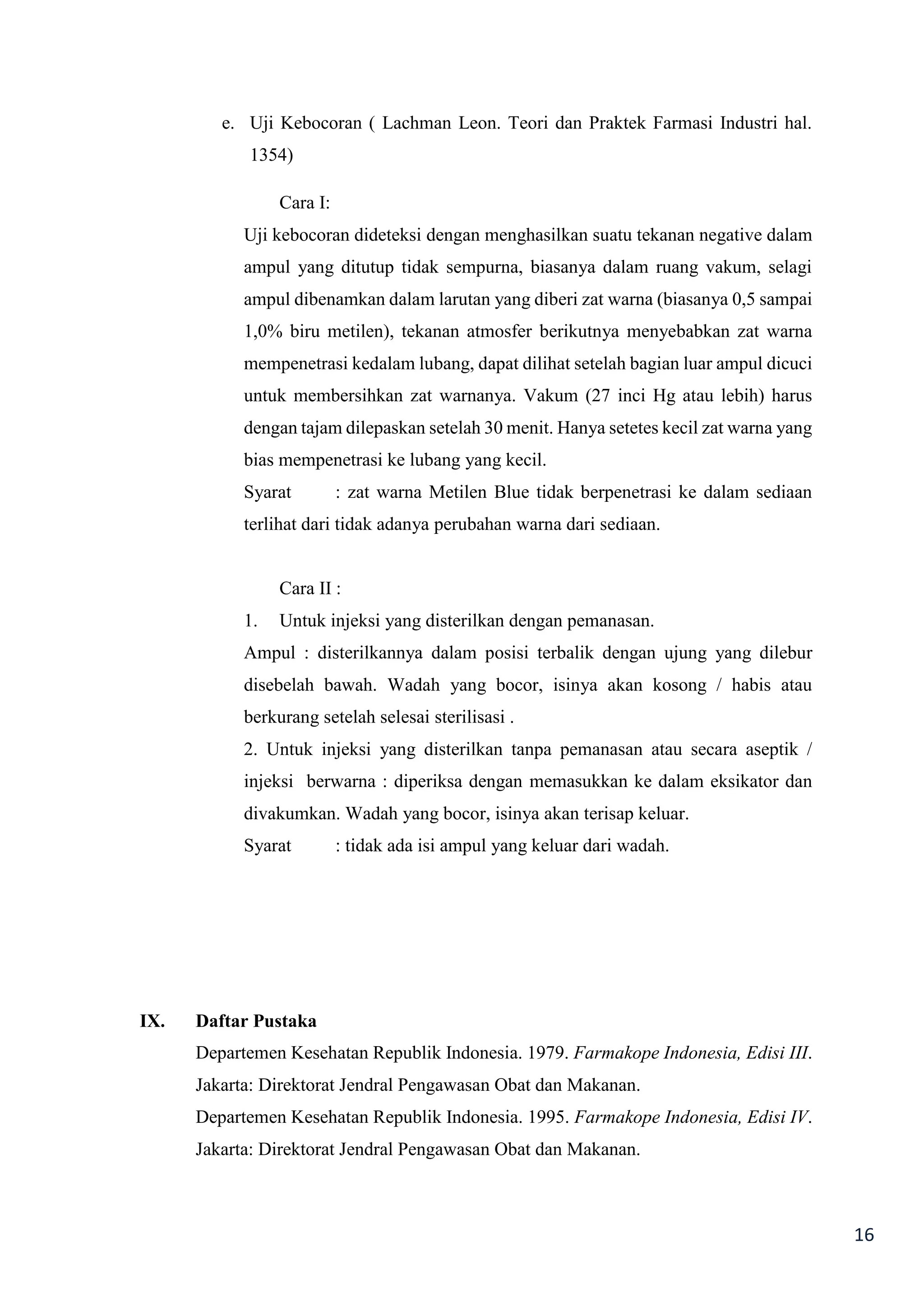 Formulasi Sediaan Steril Injeksi Ampul Hemostatik | PDF