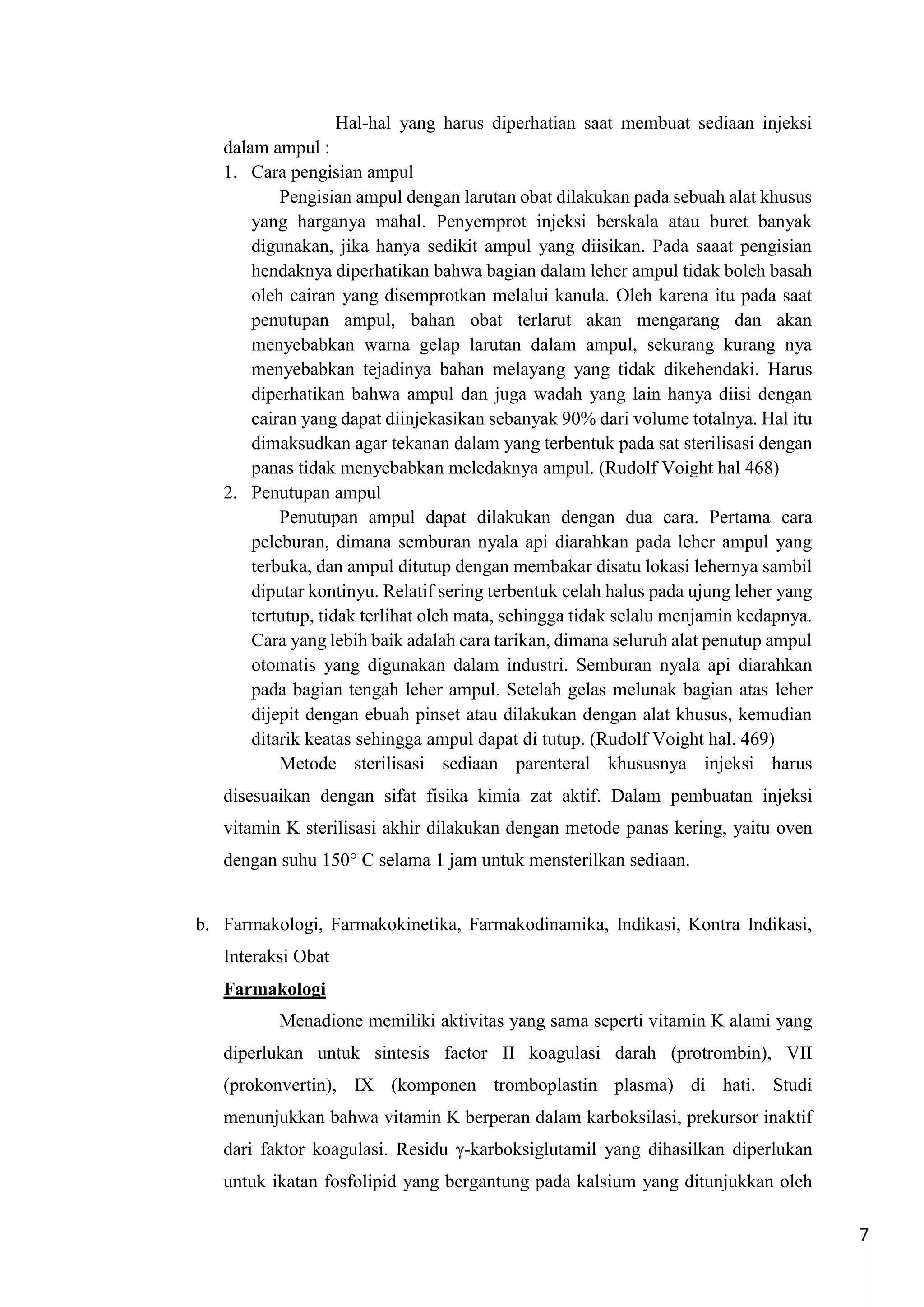 Formulasi Sediaan Steril Injeksi Ampul Hemostatik | PDF