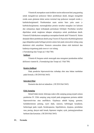 Formulasi Sediaan Steril Injeksi Ampul Hemostatik | PDF