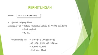 Formulasi Sediaan Steril Vial Anestesi Lokal (Lidokain HCl) | PDF