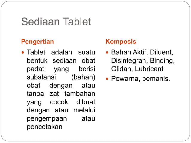 Formulasi sediaan tablet ekstrak serai wangi (cymbopogon | PPT