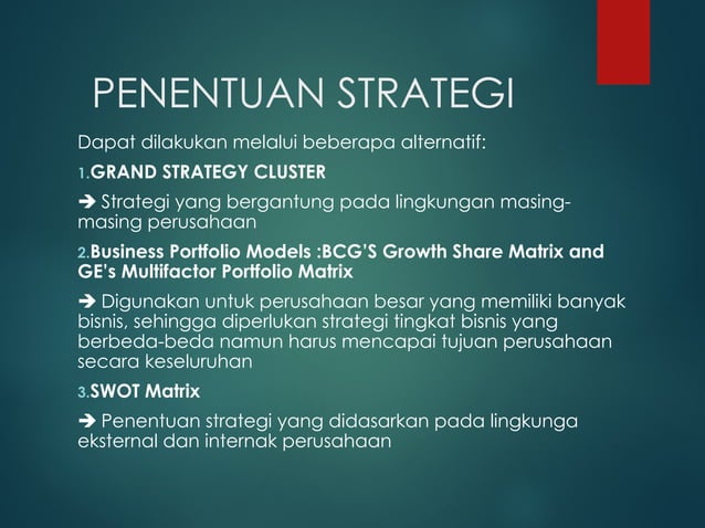 Formulasi strategi dalam manajemen bisnis.ppt