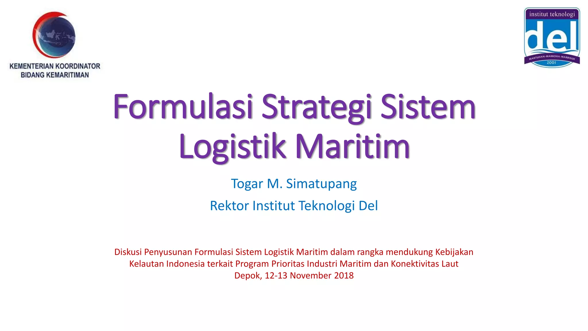 Formulasi Strategi Sistem Logistik Maritim | PDF