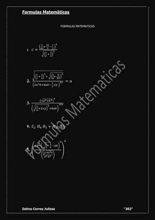 Formulas matematicas | PDF