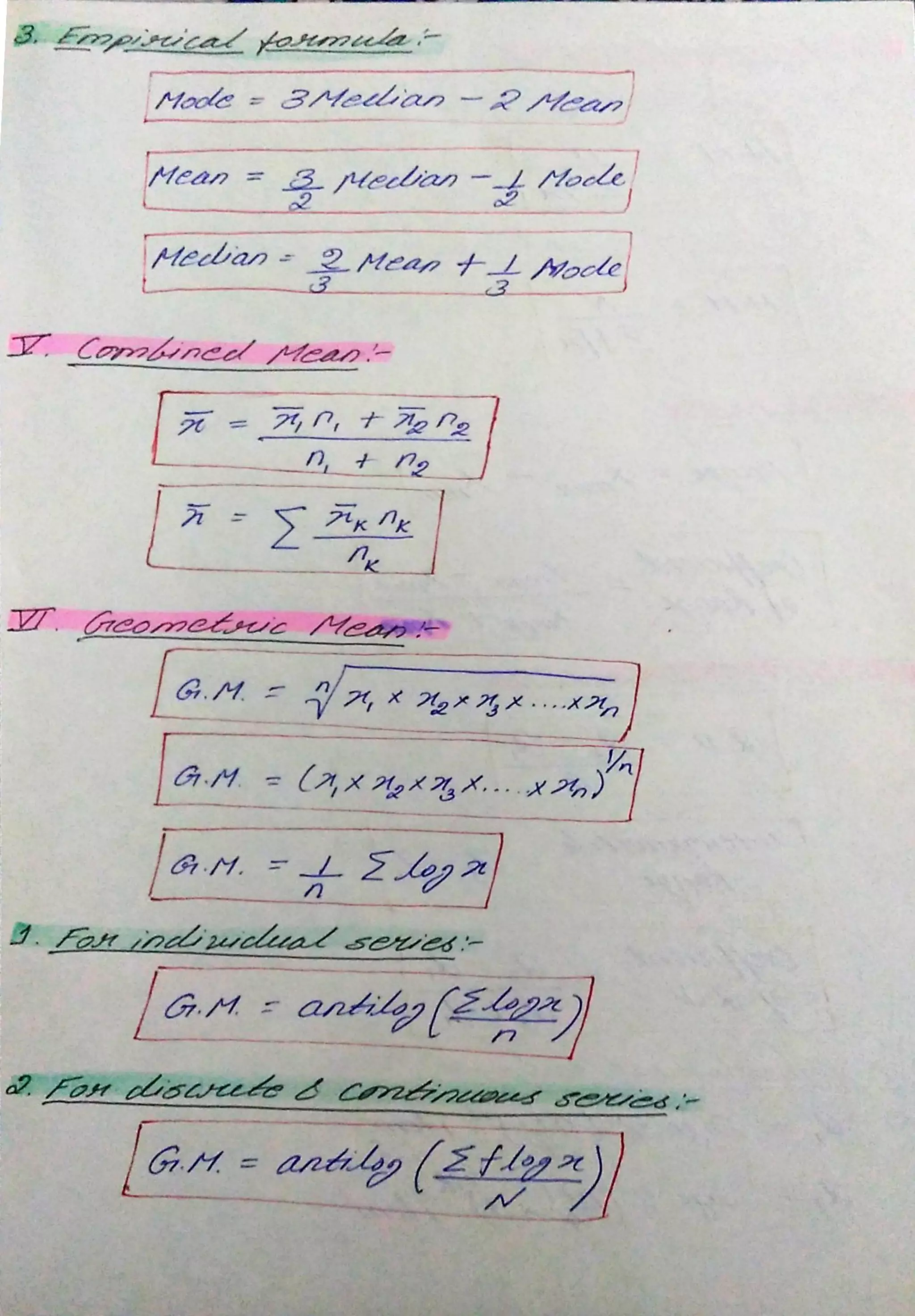 Formulas used in Statistics | PDF