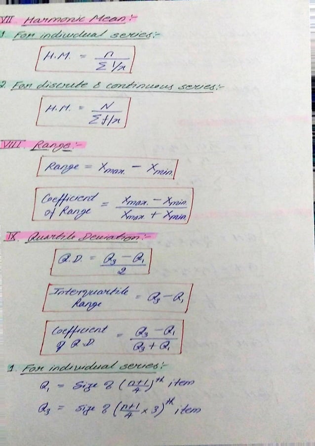 Formulas used in Statistics | PDF
